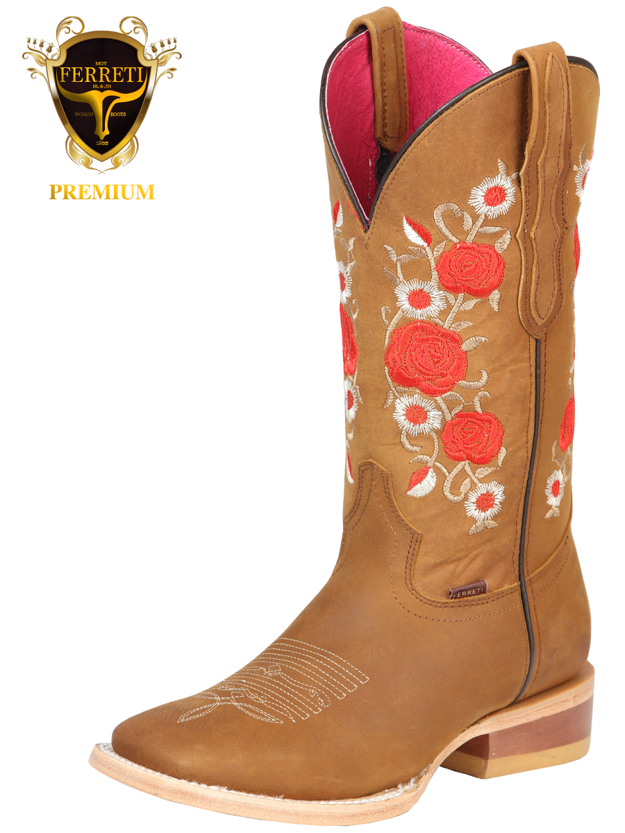 Botas Vaqueras Dama Miel Horma Texas | FERRETI PREMIUM – Estilo Rojo