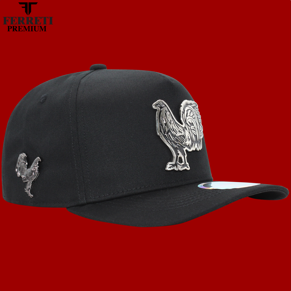 FERRETI HATS PREMIUM FT108 Gallo de Metal – Estilo Rojo