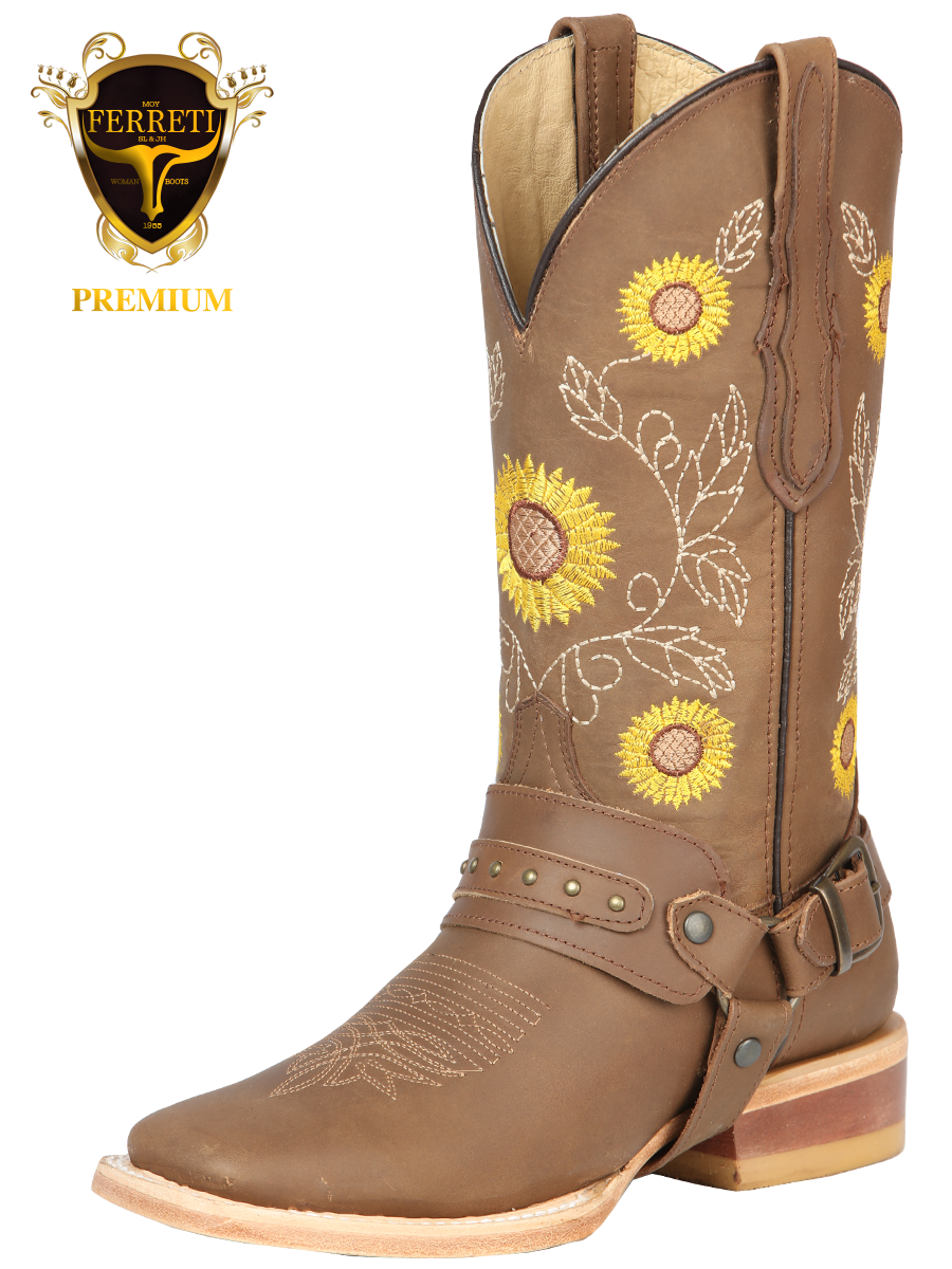 Bota Vaquera FERRETI PREMIUM para Dama Original Horma Texas FT12 Tan ...