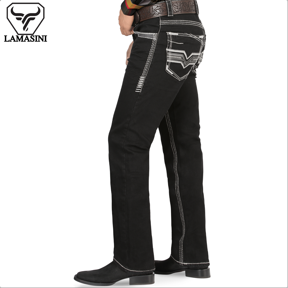 Men's Denim Jeans LAMASINI (Heavy Denim) LM1868 – Estilo Rojo